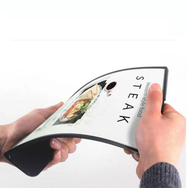 Flexible & Changeable Acrylic Digital Menu Touchless Display Stand ...